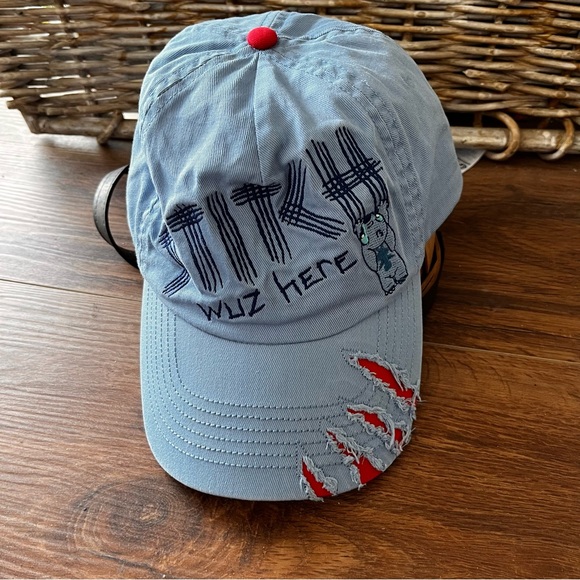 Disney | Accessories | Disney Stitch Wuz Here Hat With Claw Marks On ...